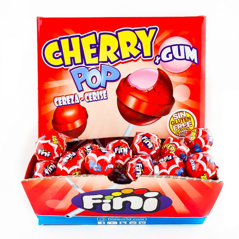 Fini Cherry Lolly + Gum 16g x 100pcs – Candy Broski
